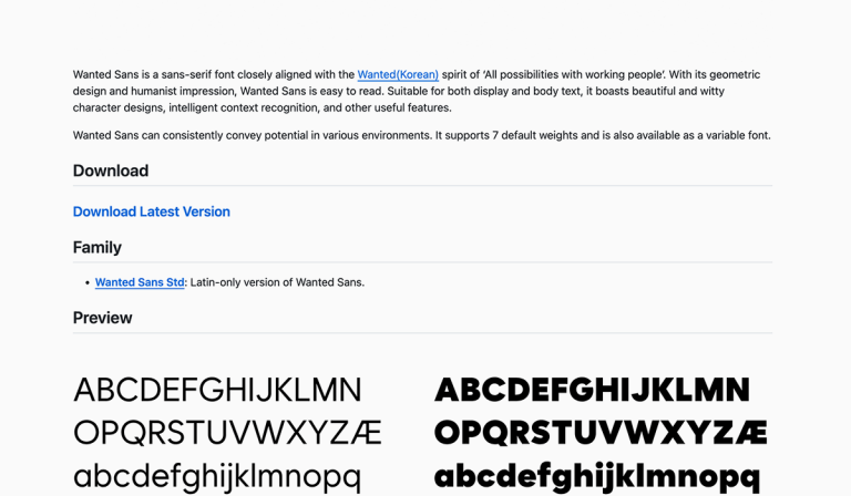 Wanted Sans - Free Korean Fonts - Free Korean Fonts